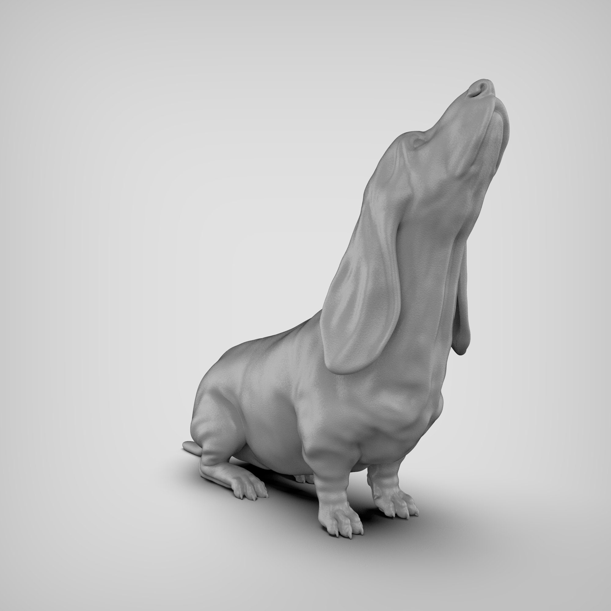 Basset Hound STL File 3D Print Model Pose 02 - Etsy