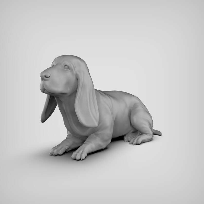 Basset Hound STL File 3D Print Model Pose 04 - Etsy