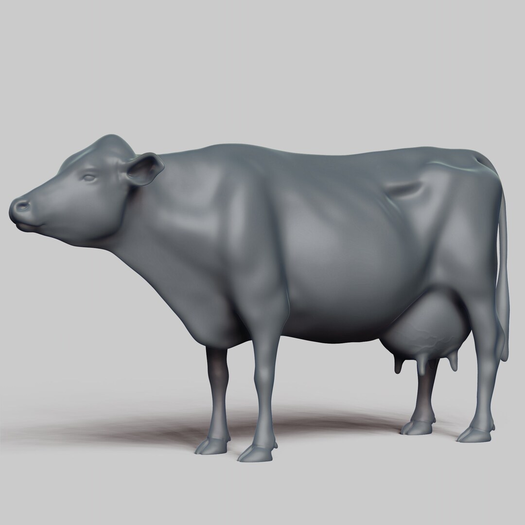 Dairy Cow STL File 3D Print Model Pose 01 - Etsy