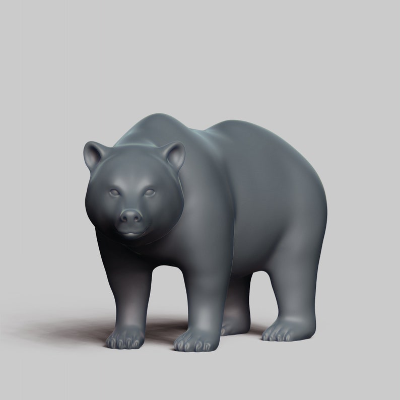 Brown Bear STL File 3D Print Model Pose 02 - Etsy