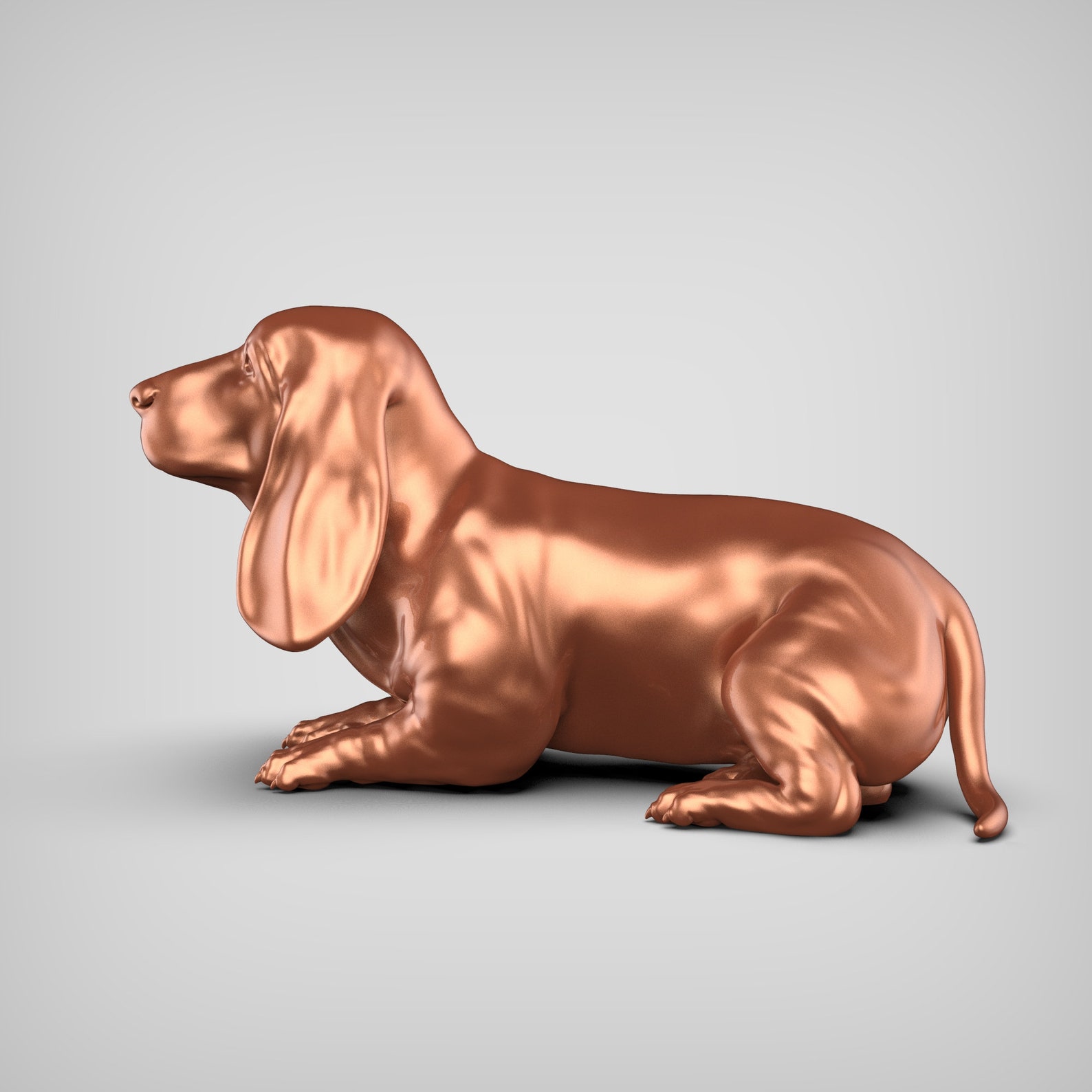 Basset Hound STL File 3D Print Model Pose 04 - Etsy
