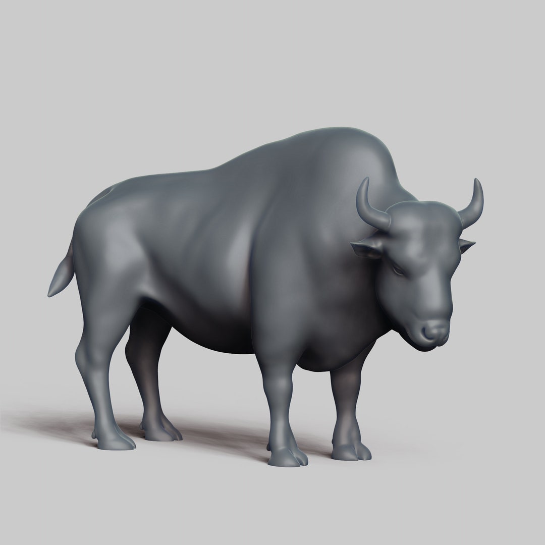 American Bison STL File 3D Print Model Pose 01 - Etsy