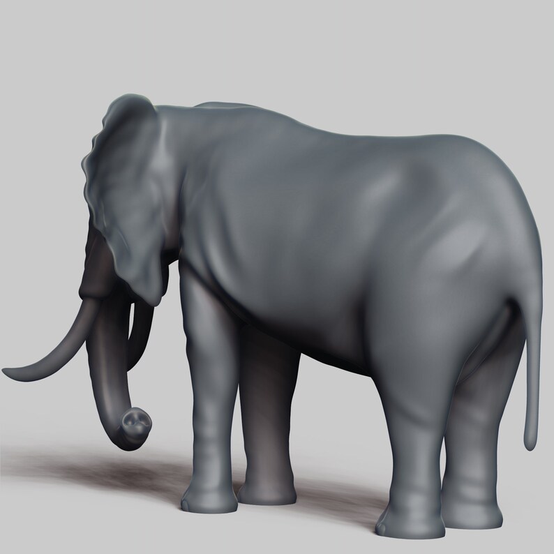 African Elephant STL File 3D Print Model Pose 01 - Etsy