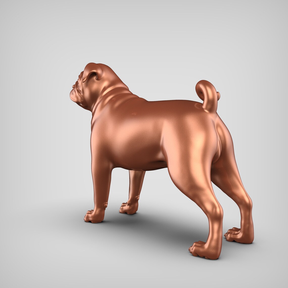 Pug Dog STL File 3D Print Model Pose 01 - Etsy