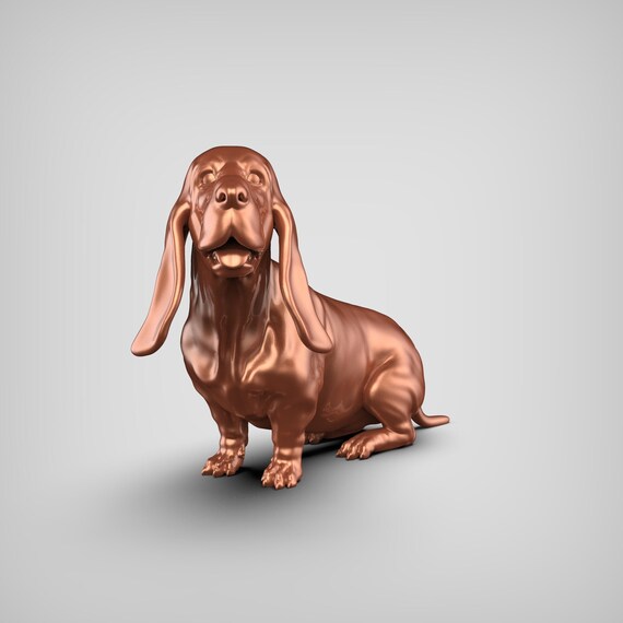 Basset Hound STL File 3D Print Model Pose 01 - Etsy