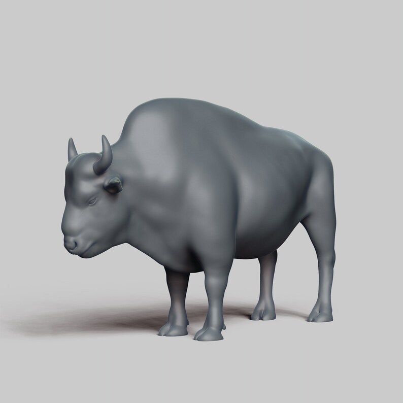 American Bison STL File 3D Print Model Pose 01 - Etsy