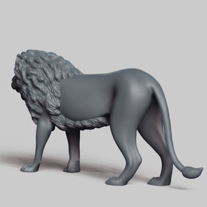 Lion STL File 3D Print Model Pose 02 - Etsy