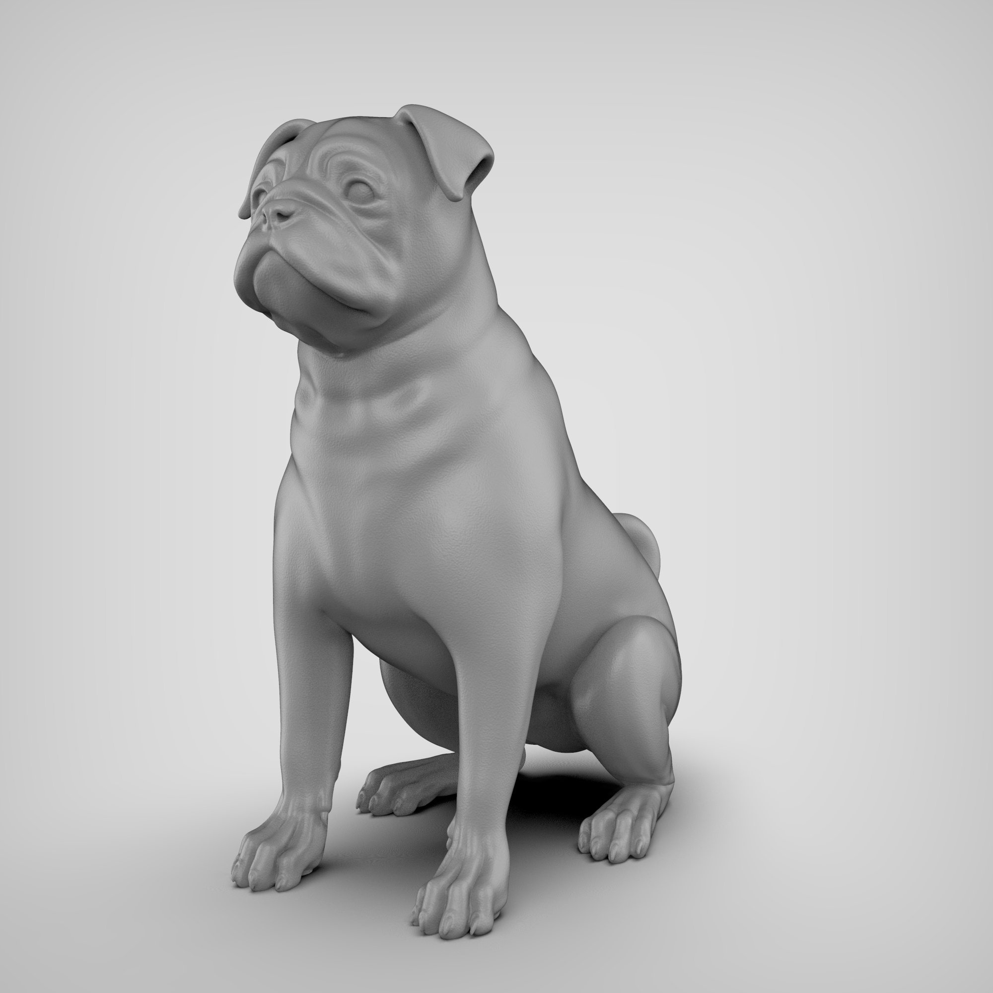 Pug Dog STL File 3D Print Model Pose 03 - Etsy