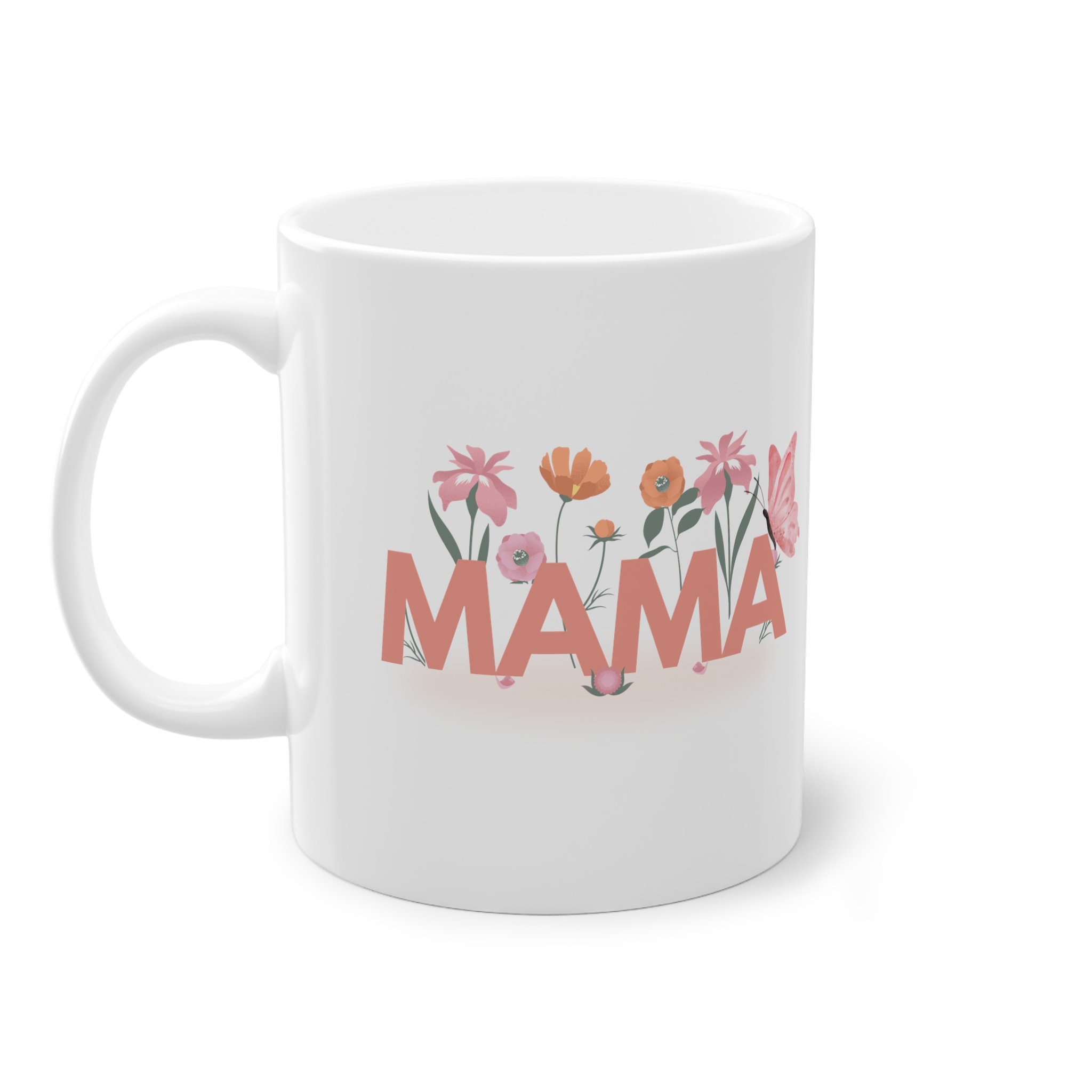 Beautiful Mug With Flowers & Butterfly for Mothers, Grandma, Aunt With ...