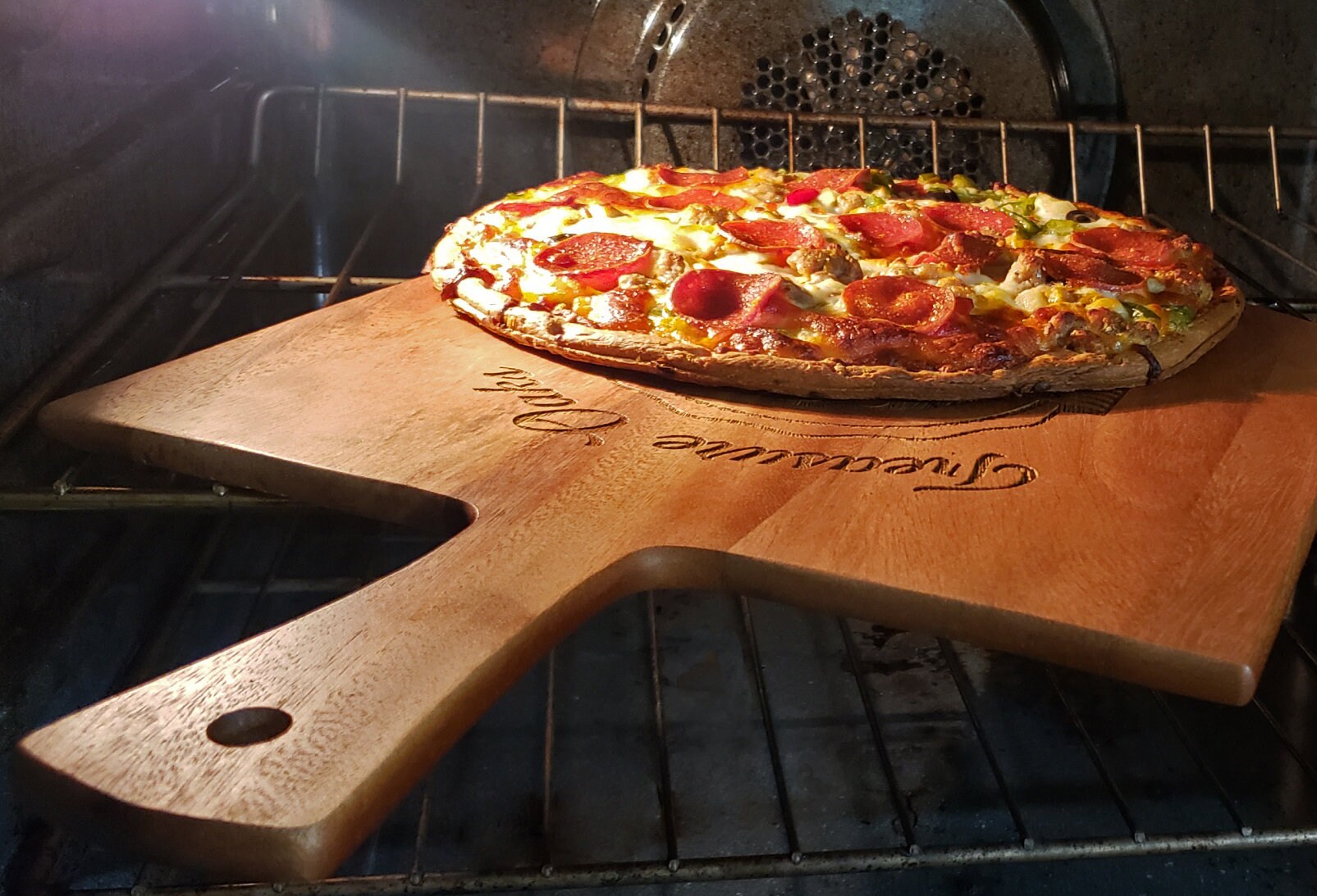 Custom Engraved Pizza Paddle Serving Board, Personalized Wood Oven Peel ...