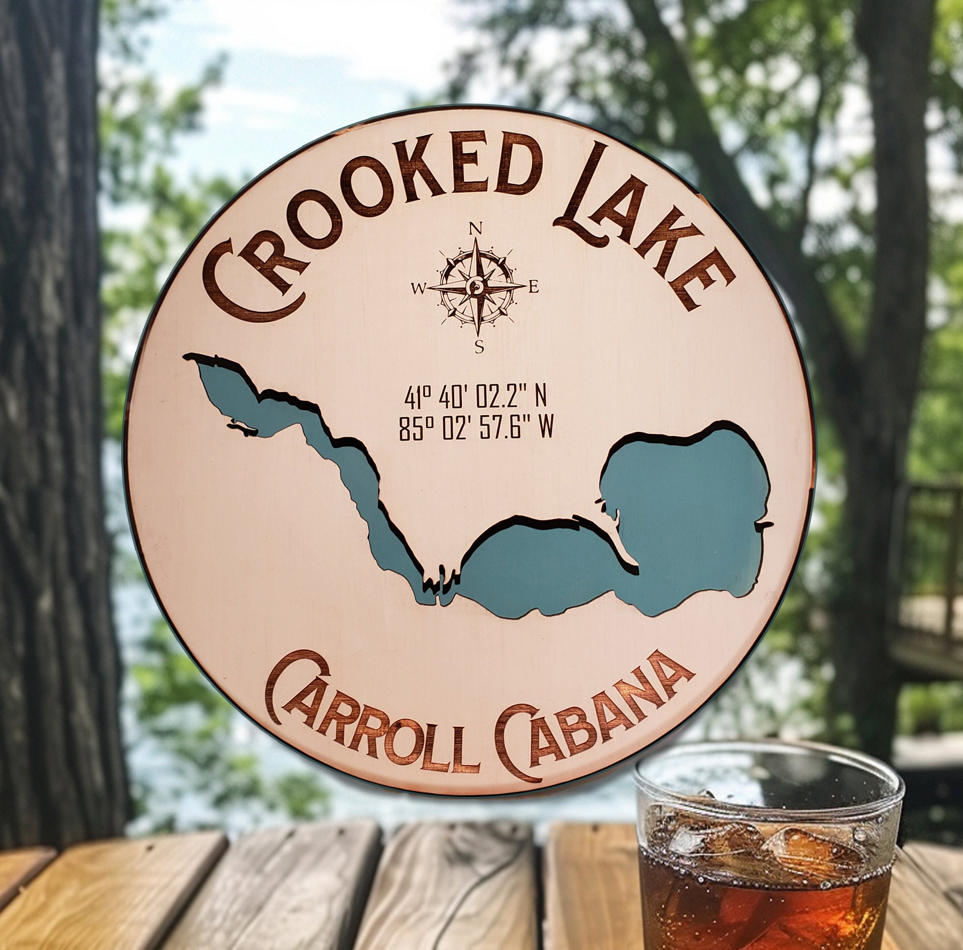 Custom Lake Map Drink Coasters, Lake House Boat Summer Party Decor, Guy ...