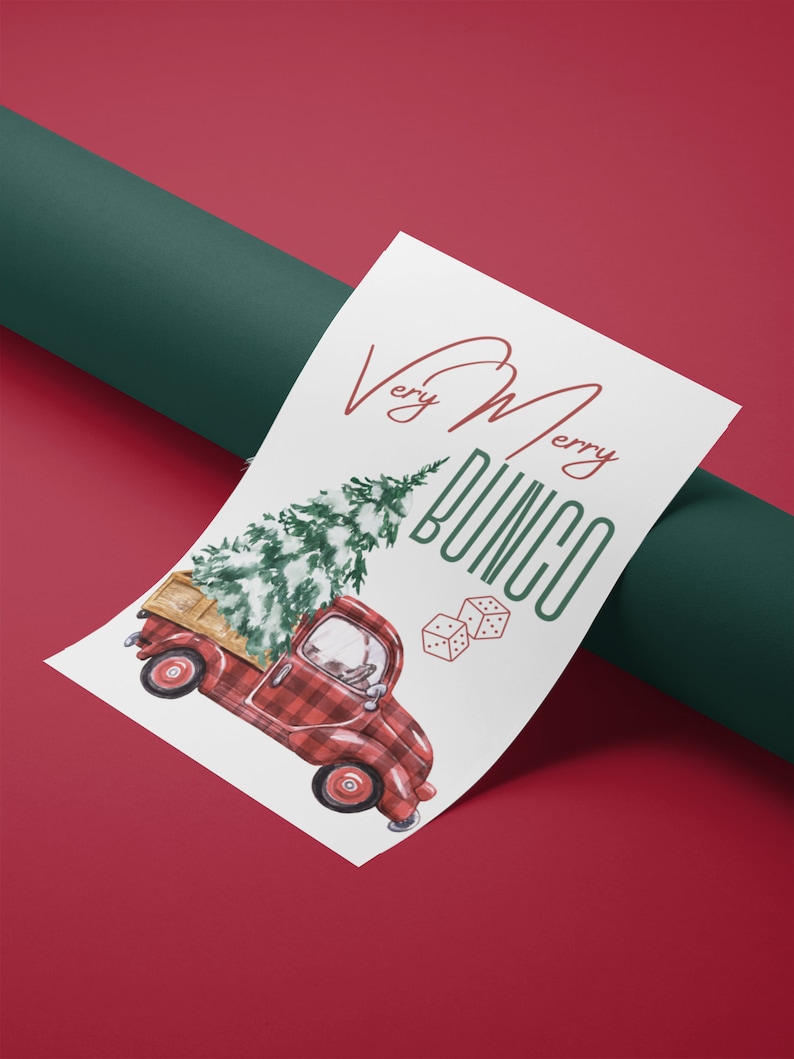 Christmas Theme Bunco Printable Set, Christmas Tree, Christmas Truck ...