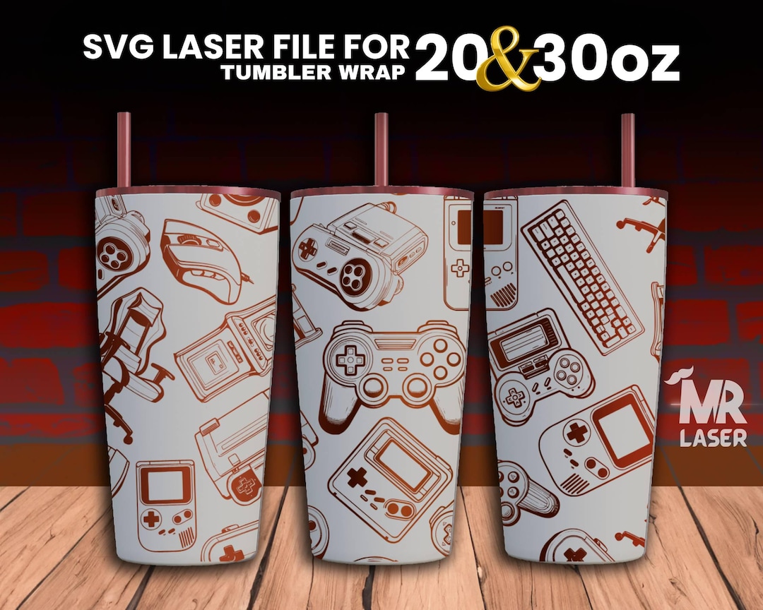 Gaming Tumbler Wrap: Laser Engraved Game Design (SVG Digital Download ...