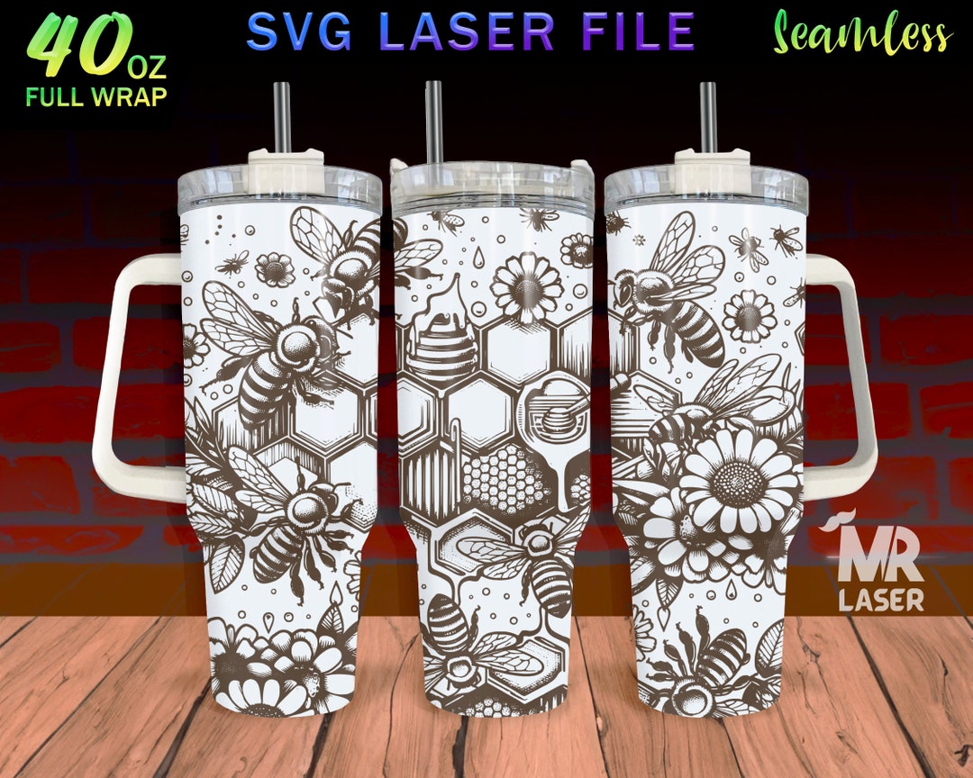 Honeycomb Bee 40oz Tumbler Wrap: Laser Engraved SVG (digital File) - Etsy