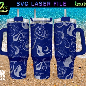 Avocado Laser Engraved Full Wrap Design for 40 Oz Tumbler, Fruit SVG ...