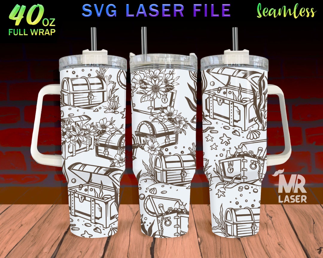 Treasure Chest Tumbler Wrap SVG Laser Engraved Design (40oz) - Etsy