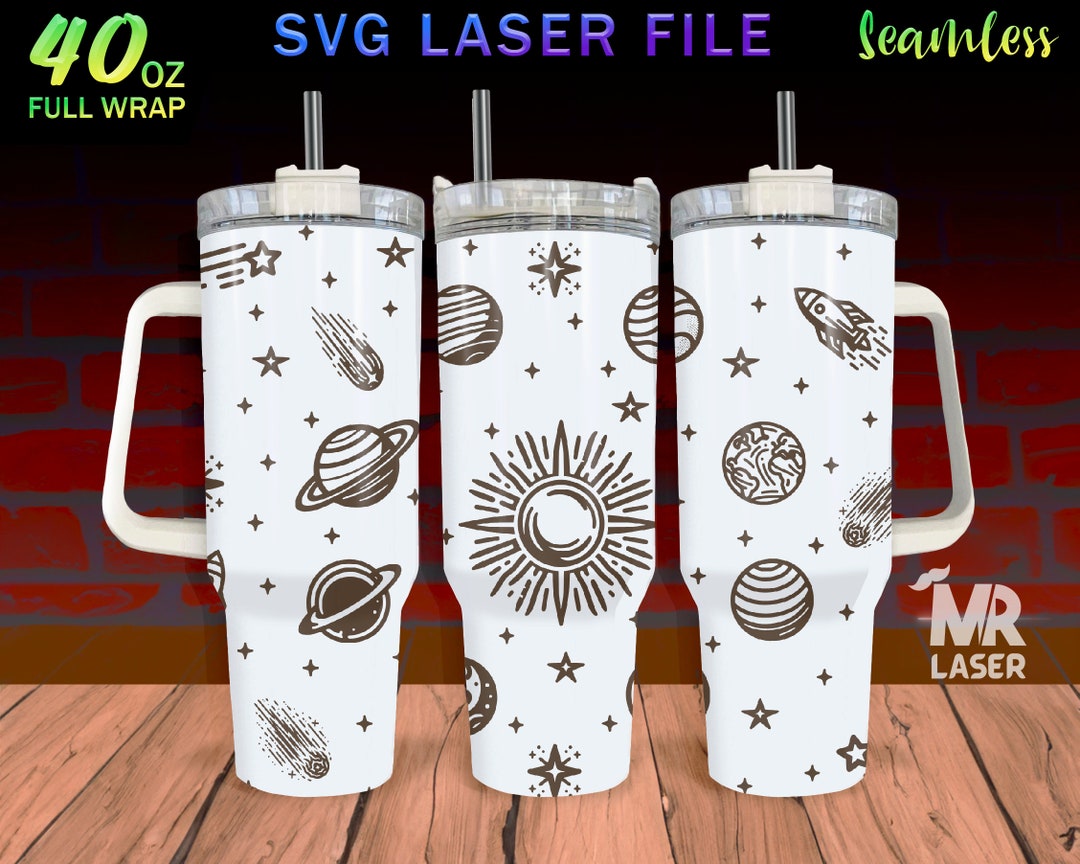 Planets V2 Laser Engraved Full Wrap Design for 40oz Tumbler, Planets ...