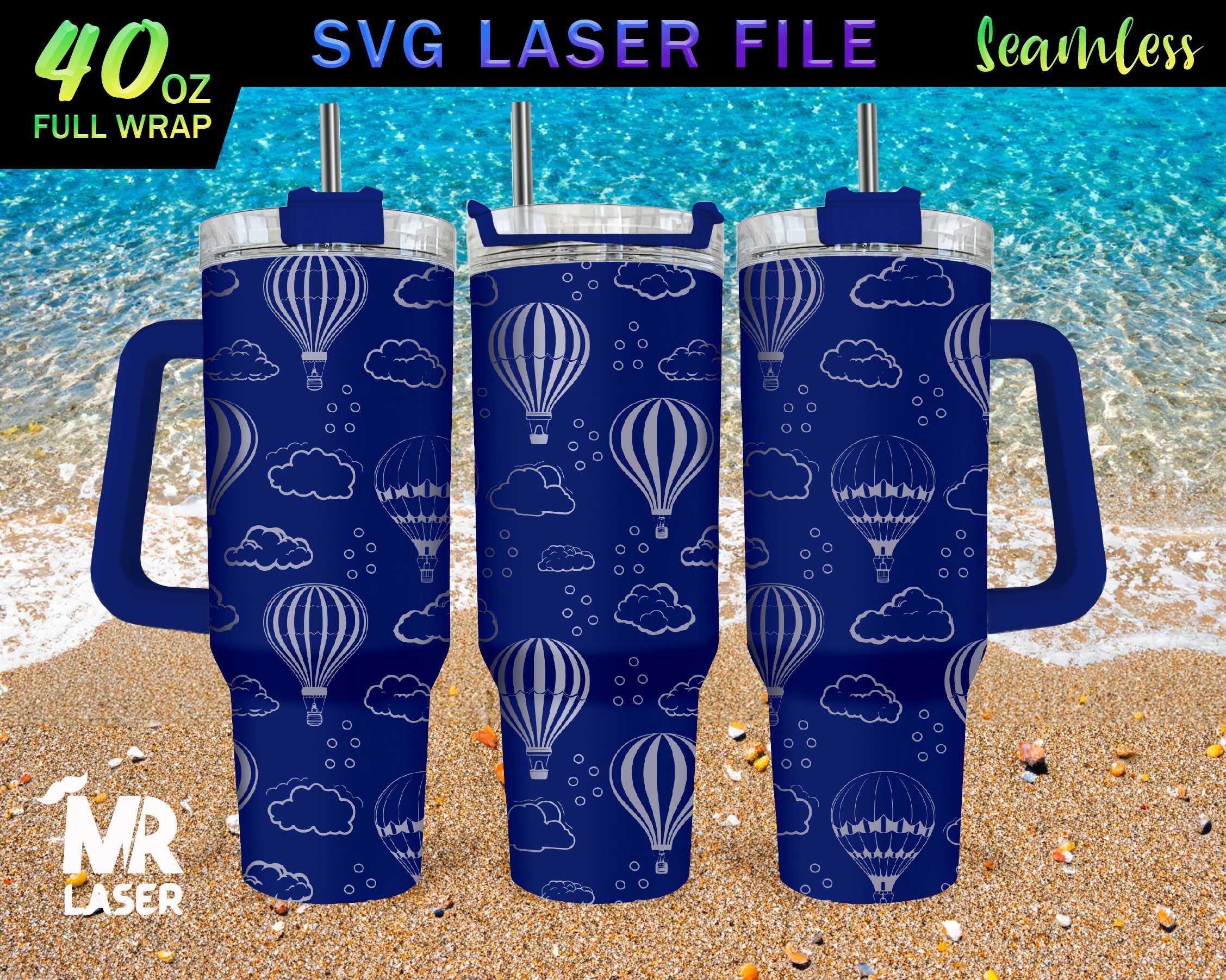 Hot Air Balloon Laser Engraved Full Wrap Design for 40oz Tumbler, Hot ...
