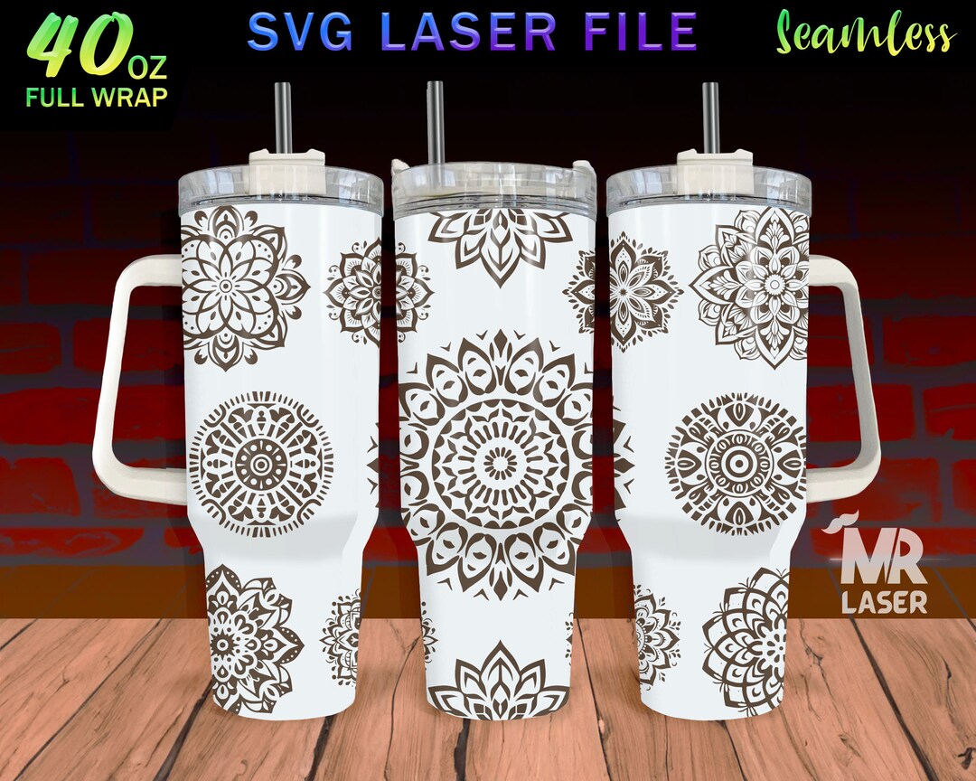 Mandala Laser Engraved Full Wrap Design for 40oz Tumbler, Mandala SVG ...