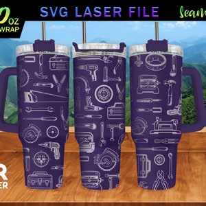 Carpenter Laser Engraved Full Wrap Design for 40 Oz Tumbler, Carpenter ...