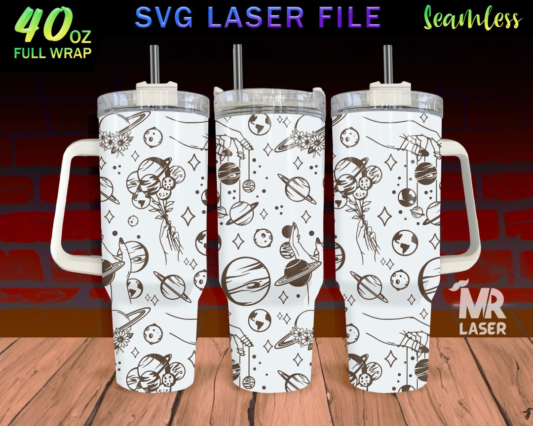 Planets Laser Engraved Full Wrap Design for 40oz Tumbler, Planets SVG ...