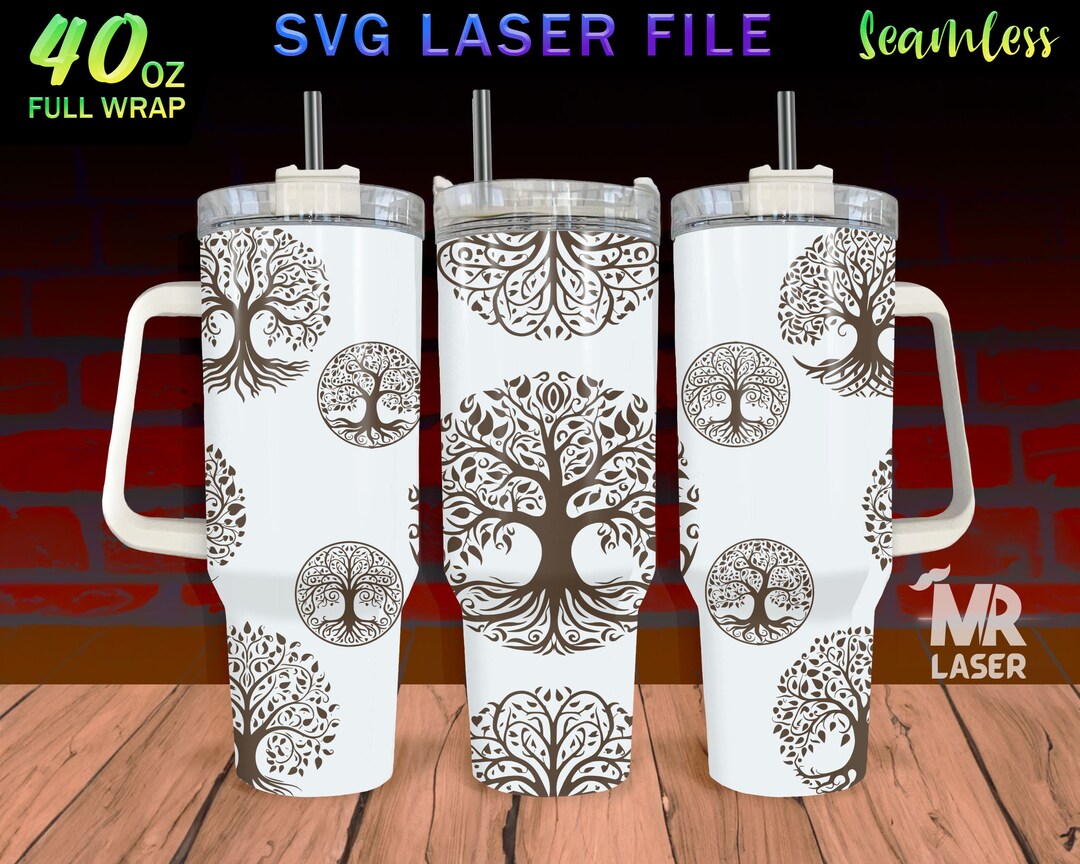 Tree of Life Laser Engraved Full Wrap Design for 40oz Tumbler, Tree of ...
