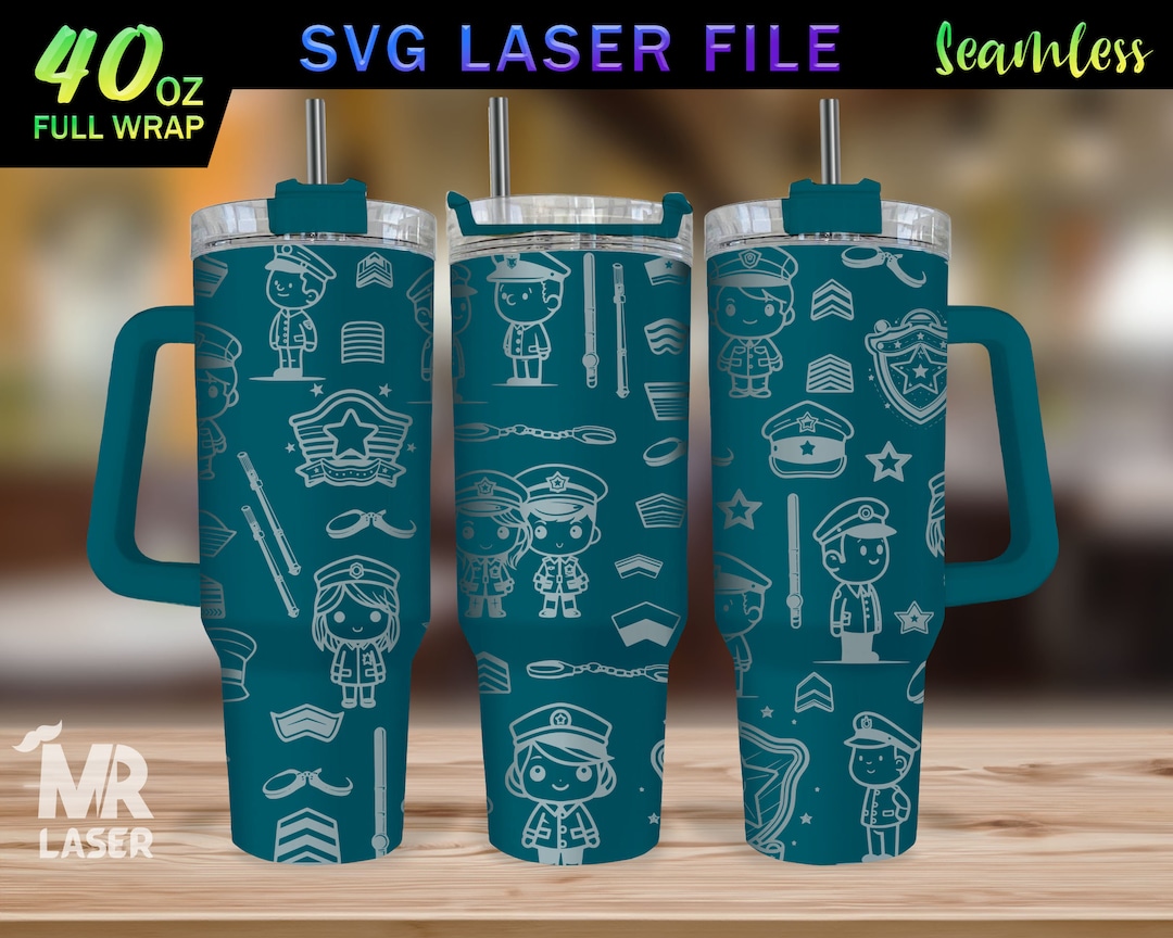 Police Laser Engraved Full Wrap Design for 40 Oz Tumbler - Etsy