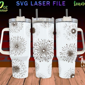 Firework Laser Engraved Full Wrap Design for 40oz Tumbler, Firework SVG ...