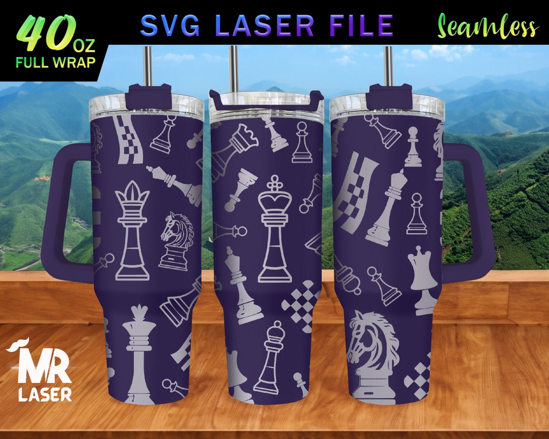Chess Laser Engraved Full Wrap Design for 40oz Tumbler Chess - Etsy