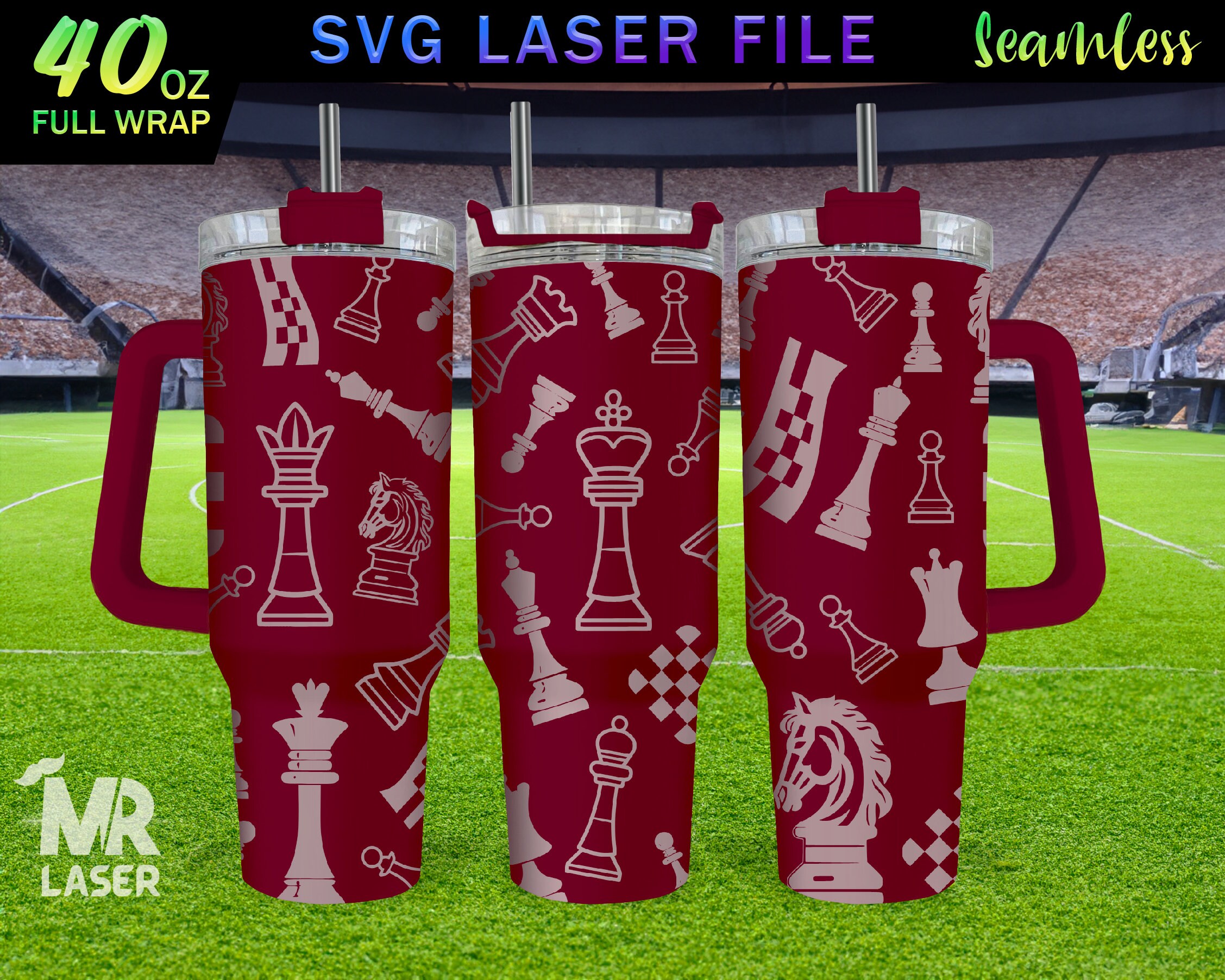 Chess Laser Engraved Full Wrap Design for 40oz Tumbler Chess - Etsy