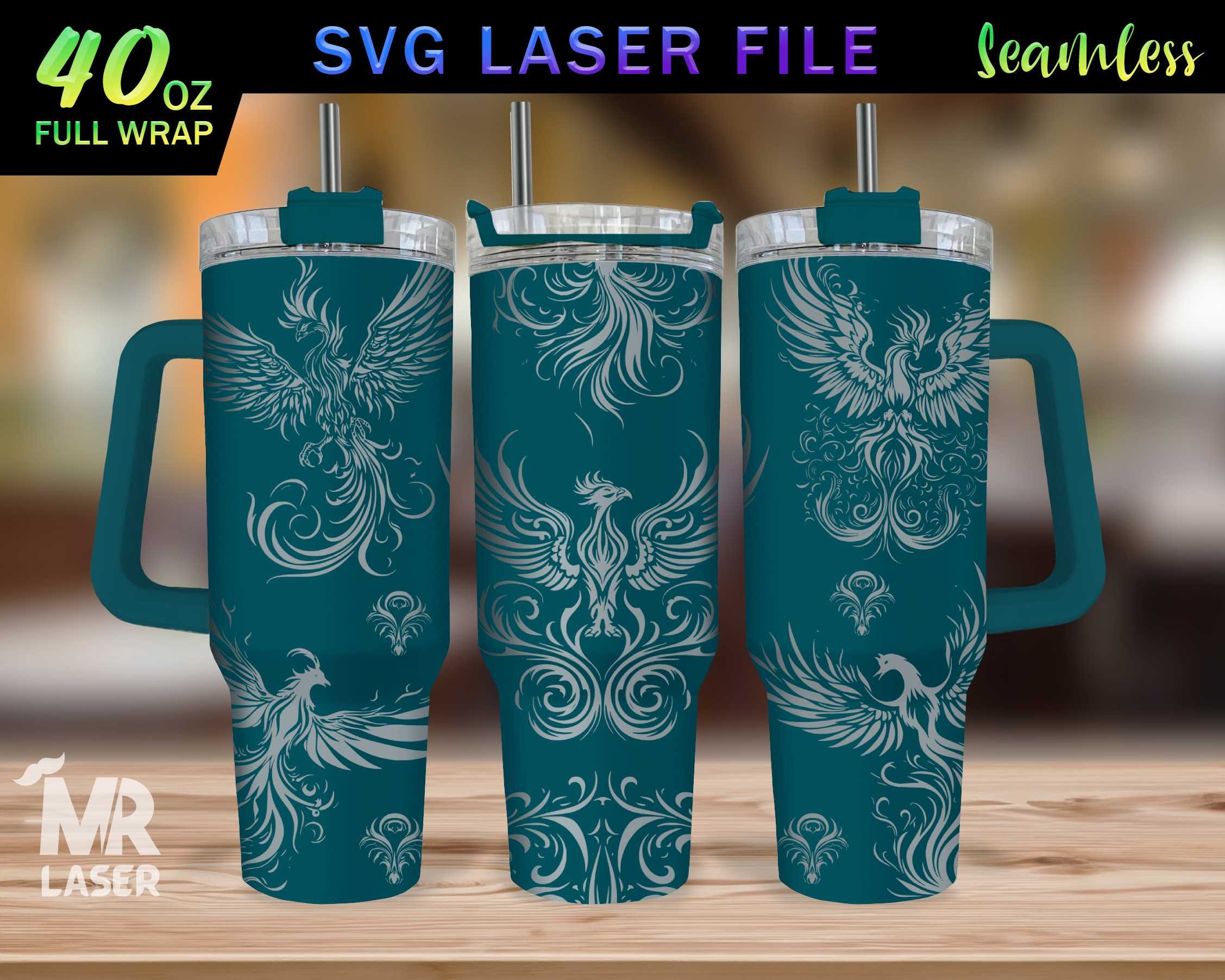 Phoenix Laser Engraved Full Wrap Design for 40oz Tumbler, Phoenix SVG ...