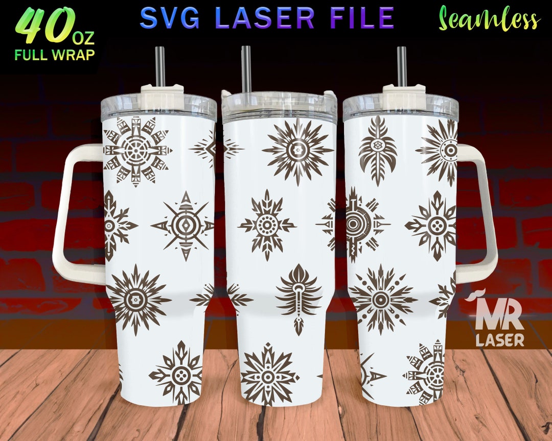 Tribal Laser Engraved Full Wrap Design for 40oz Tumbler, Tribal SVG ...