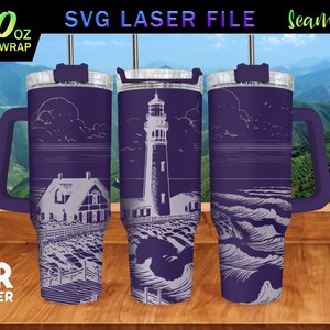Lighthouse Laser Engraved Full Wrap Design for 40 Oz Tumbler ...