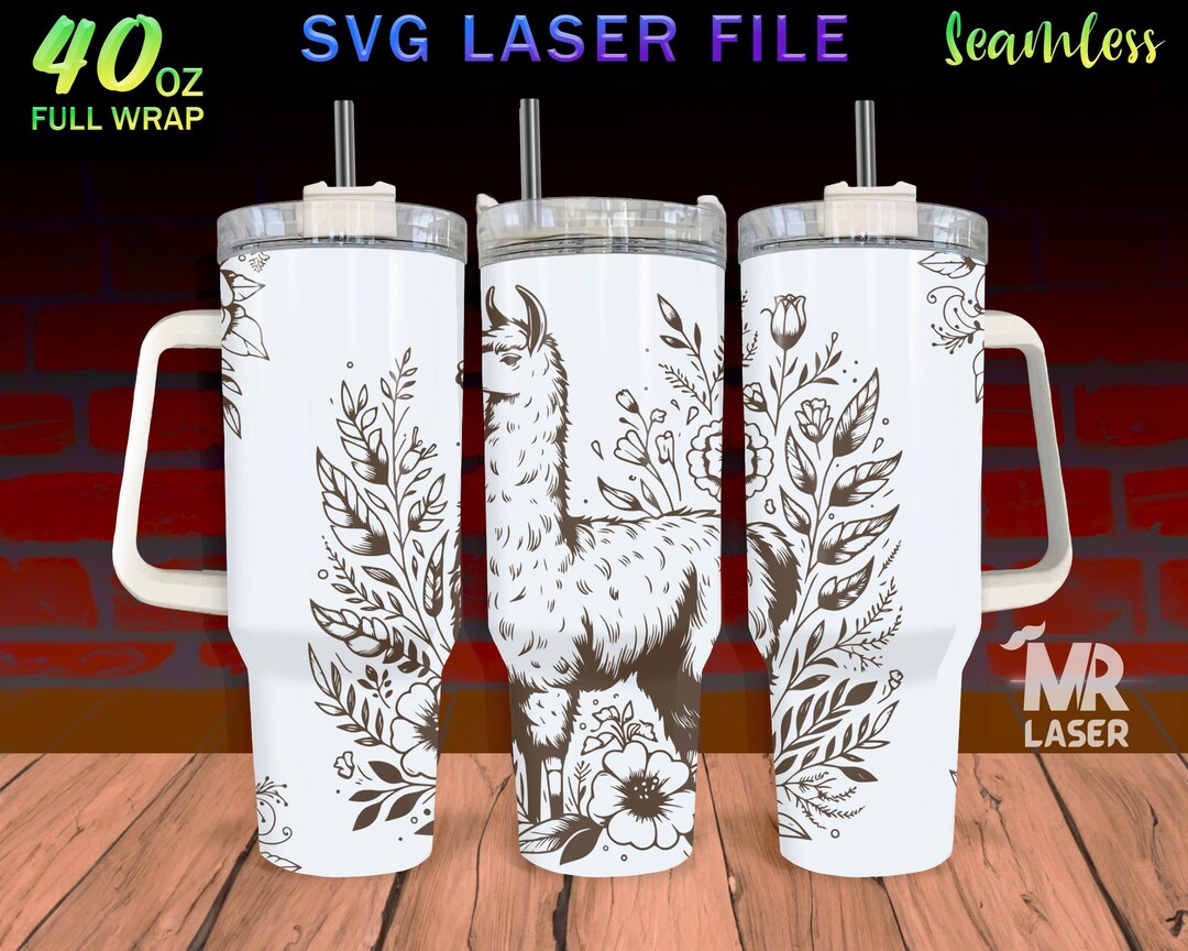 Llama Laser Engraved Full Wrap Design for 40 Oz Tumbler, Tumbler Wrap ...