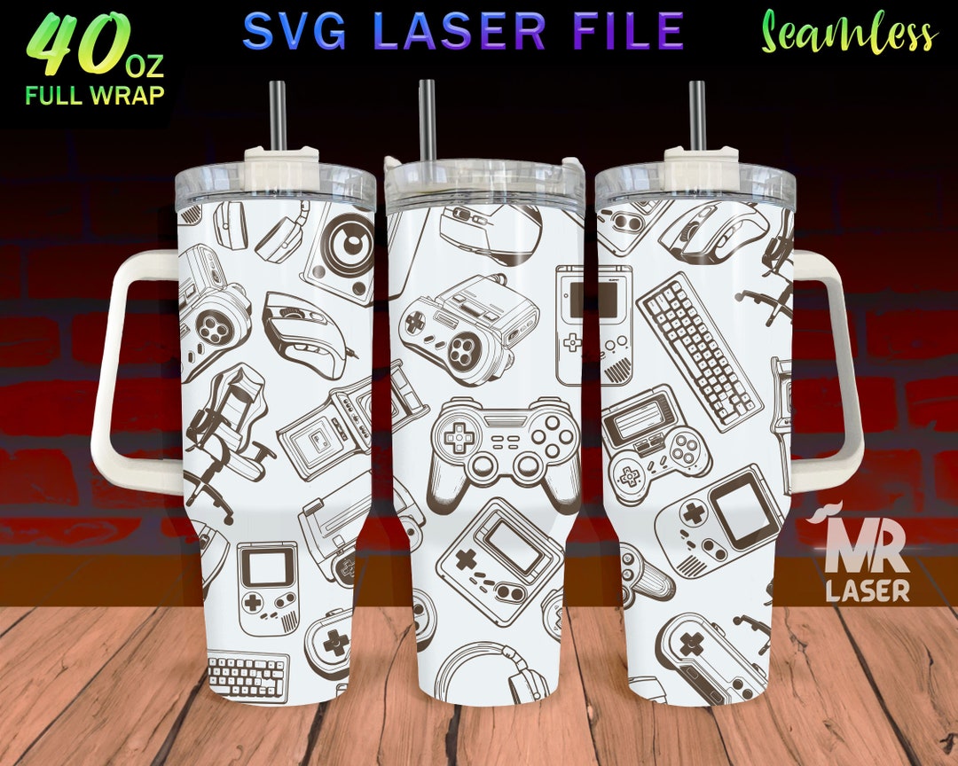 Game Laser Engraved Full Wrap Design for 40 Oz Tumbler, Gaming SVG ...