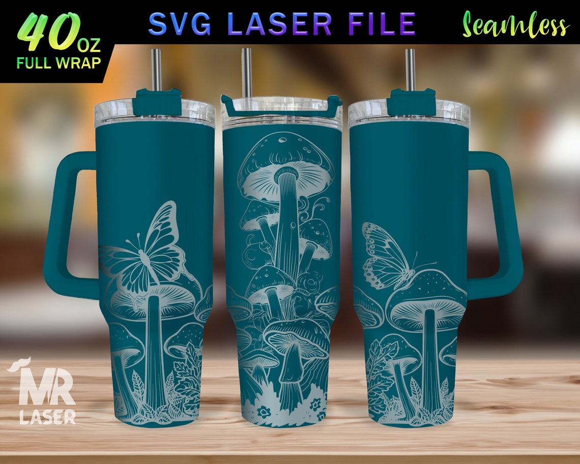 Mushroom Laser Engraved Full Wrap Design for 40oz Tumbler, Mushroom SVG ...