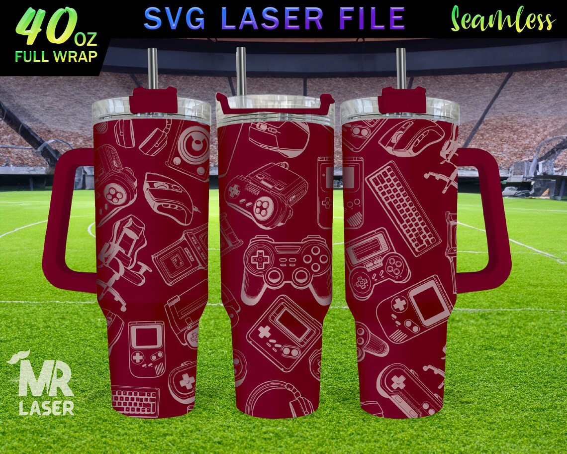 Game Laser Engraved Full Wrap Design for 40 Oz Tumbler, Gaming SVG ...