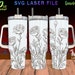 Rose V2 Laser Engraved Full Wrap Design for 40 Oz Tumbler, Rose SVG ...
