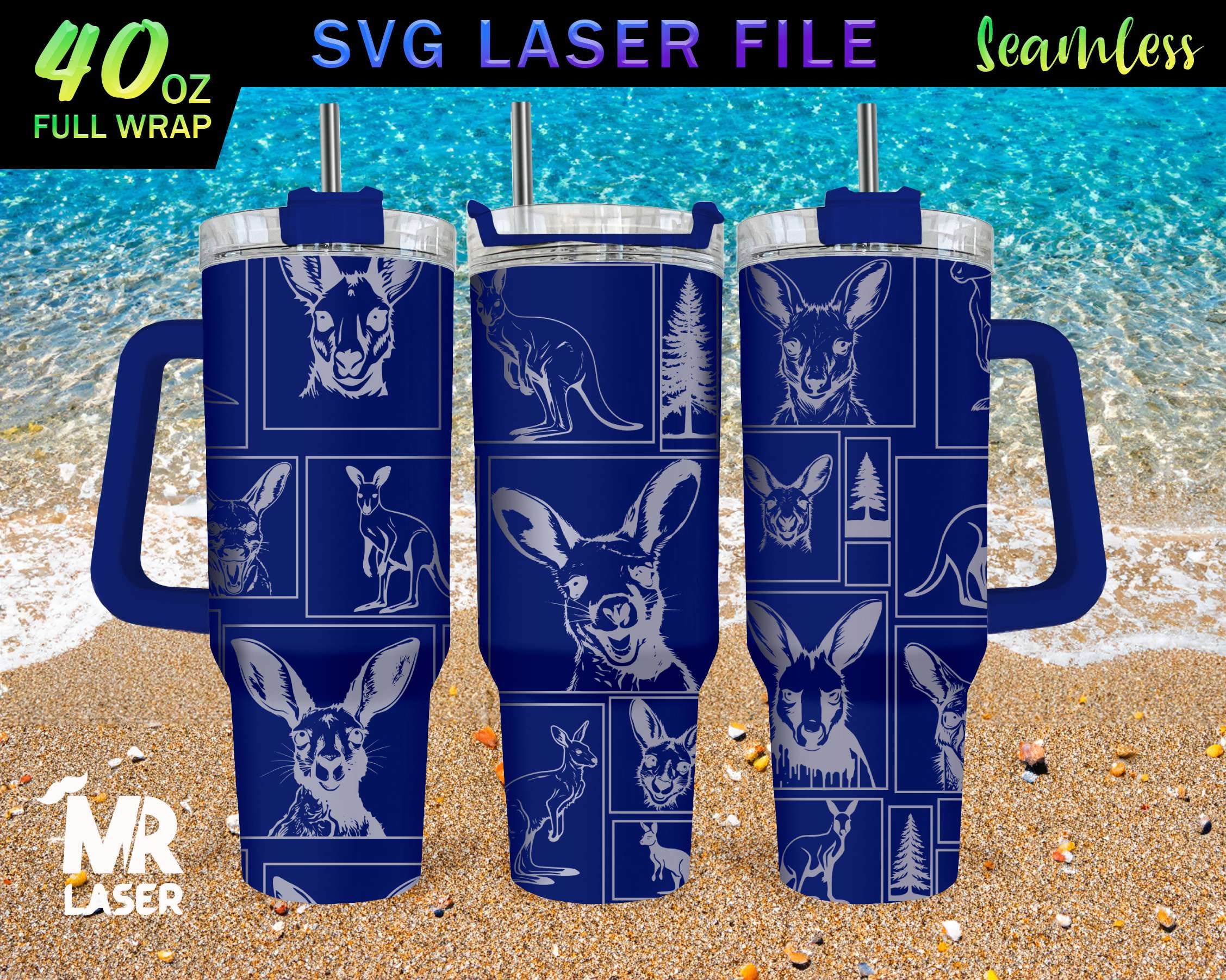 Kangaroo Laser Engraved Full Wrap Design for 40oz Tumbler - Etsy