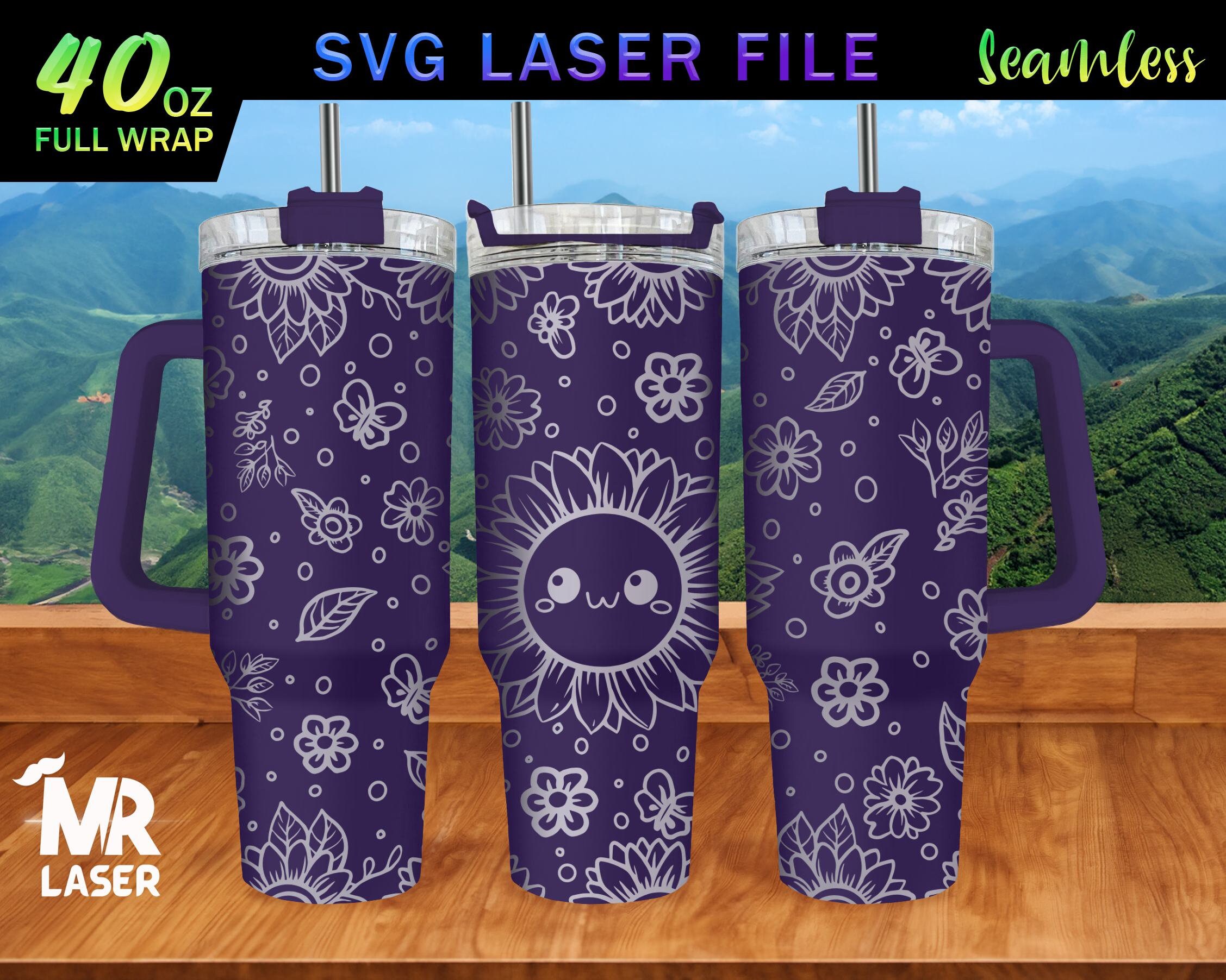 Cute Sun Laser Engraved Full Wrap Design for 40 Oz Tumbler, Sun Doodle ...
