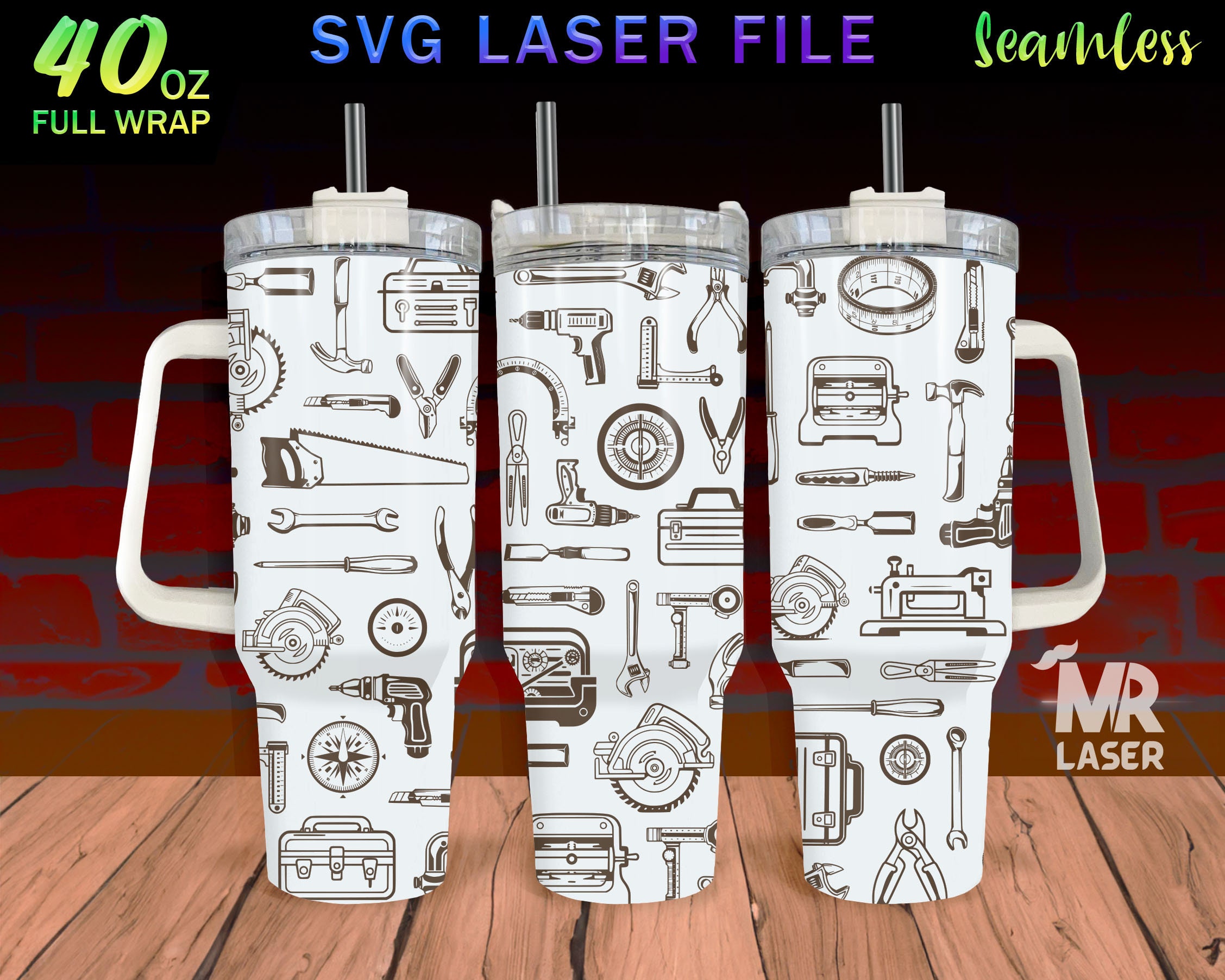 Carpenter Laser Engraved Full Wrap Design for 40 Oz Tumbler, Carpenter ...