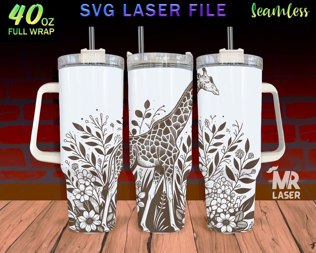 Giraffe Laser Engraved Full Wrap Design for 40 Oz Tumbler, Tumbler Wrap ...