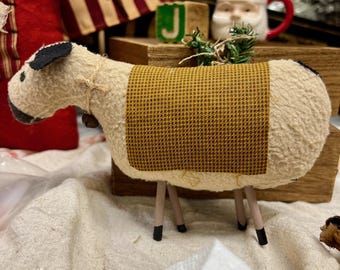 Primitive Sheep,stuffed Prim Sheep,small Sheep Shelf Tuck,sheep Bowl ...
