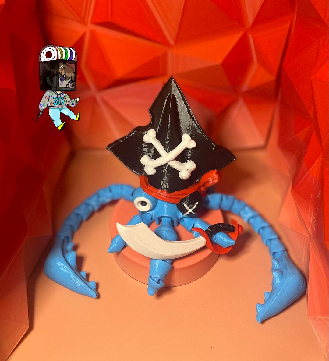 Handmade Pirate Squid Articulated Fidget 3D Printed Toy - Etsy
