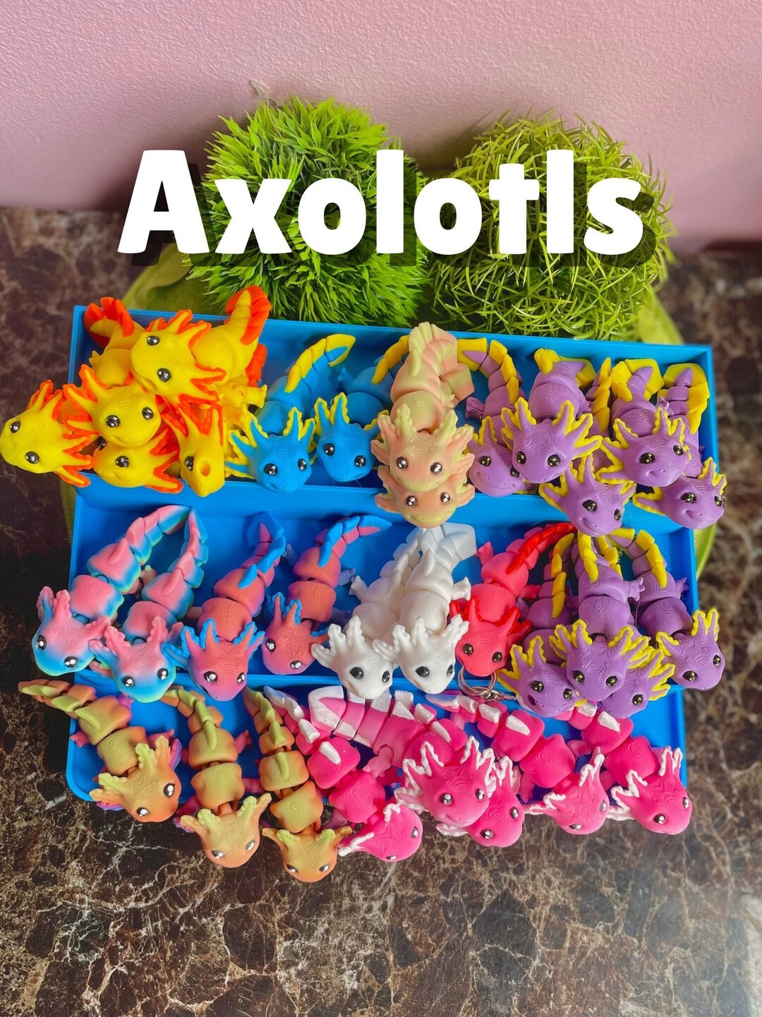 Miniature Axolotl Articulated Fidget Toy, 3D Printed Satisfying ...