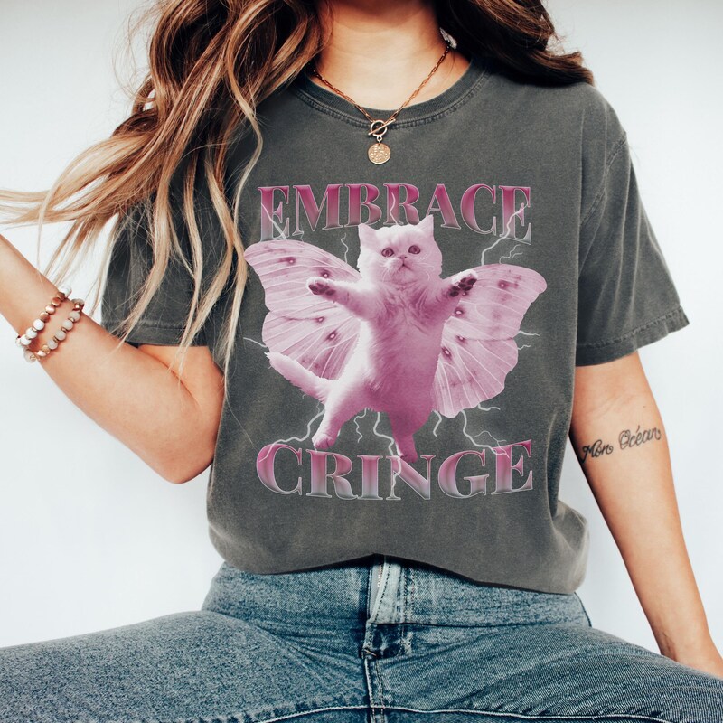Weird Lady Cat Tshirt - Etsy