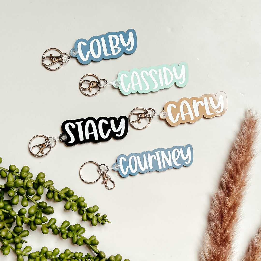 Acrylic Keychain Name Keychain Word Keychain Personalized Keychain Word ...