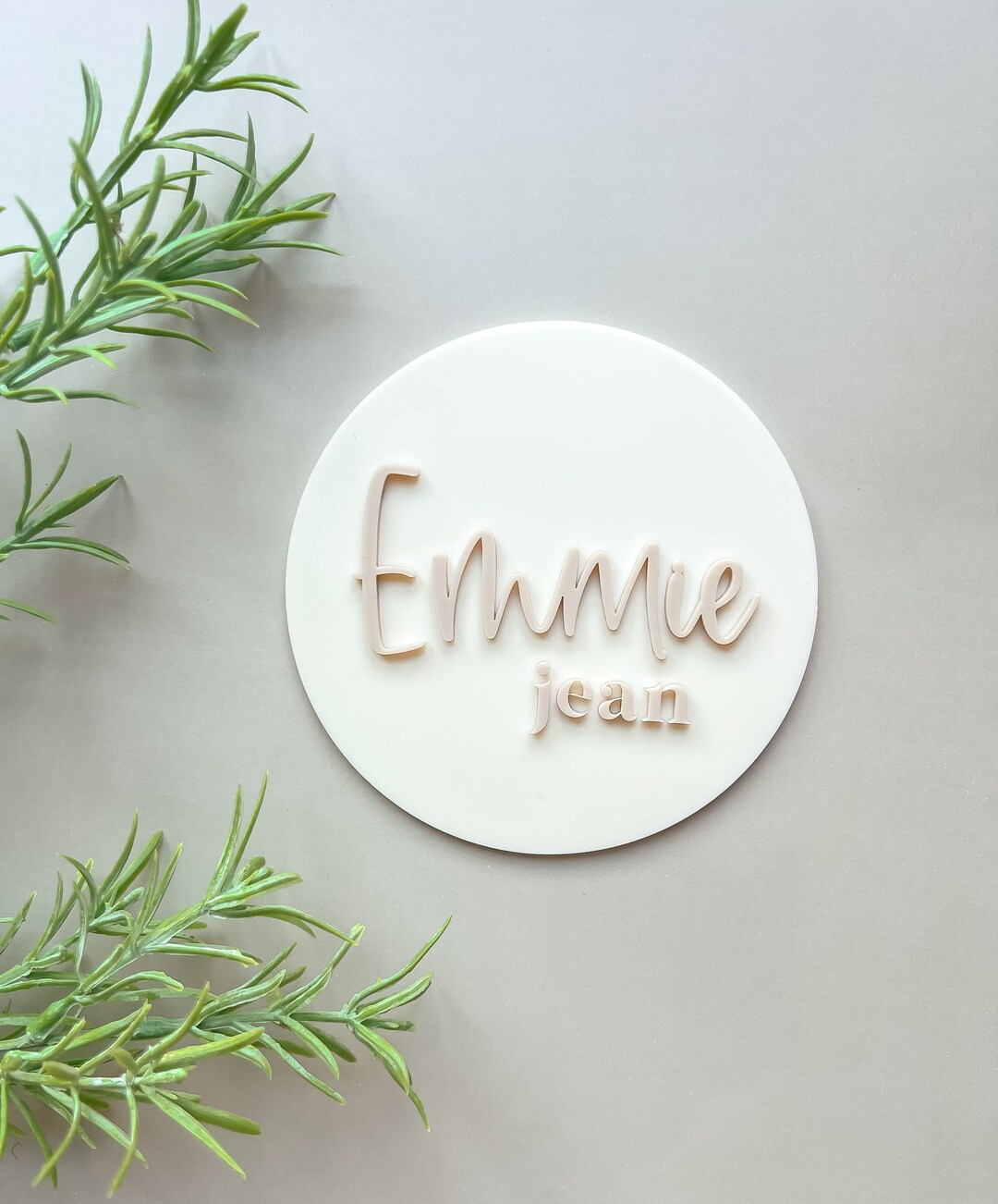 Acrylic Baby Name Sign: Round Nursery Decor, Name Announcement - Etsy