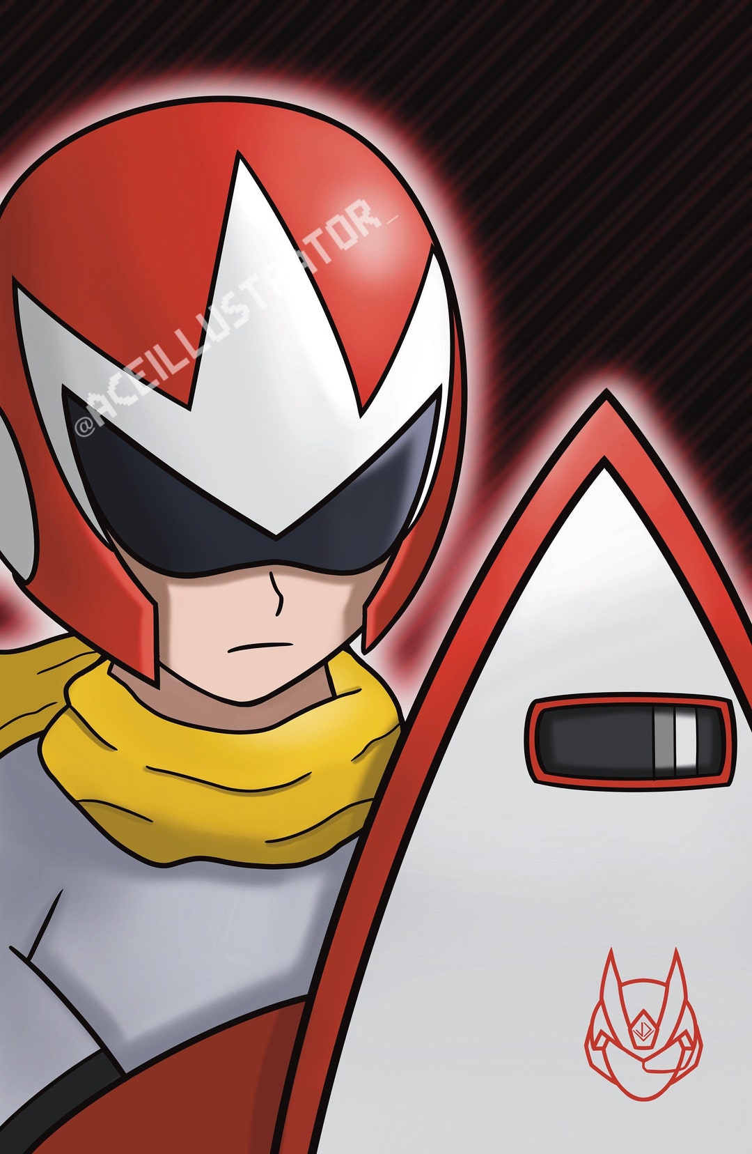 Protoman - Classic Megaman - Premium Holographic Poster - 11 X 17 ...