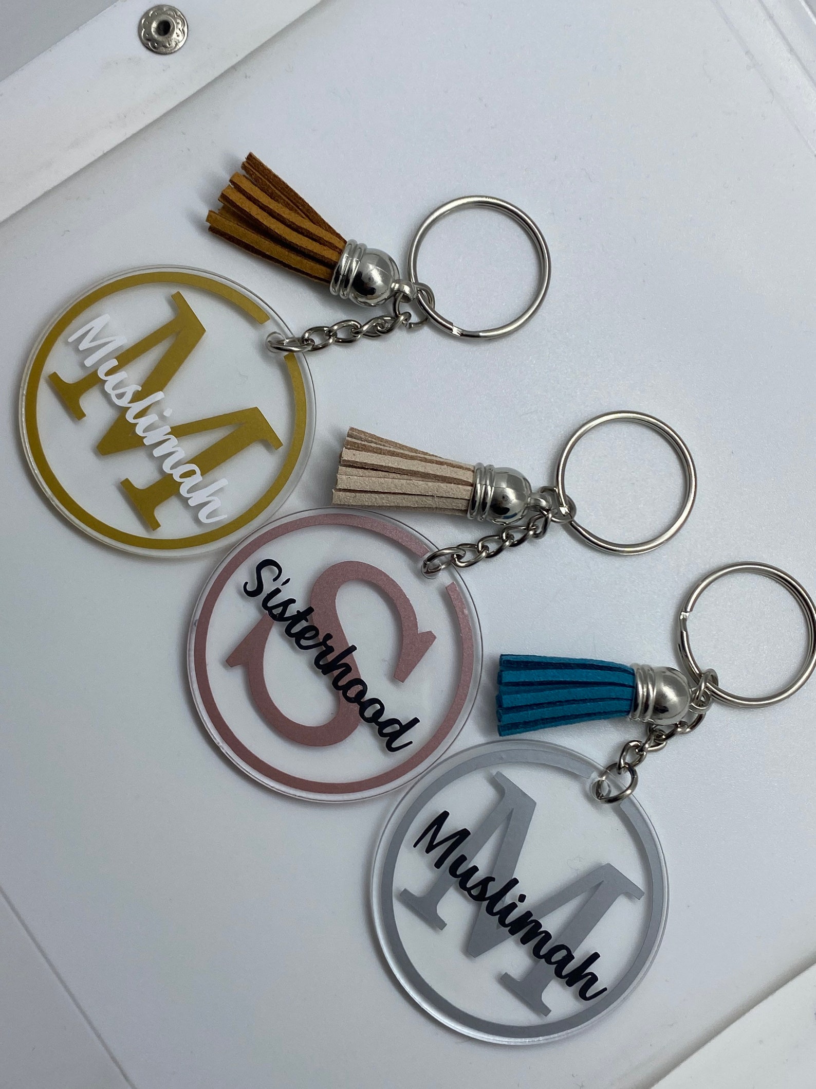 Personalized Acrylic Keychain With Tassel Custom Name Keychain Eid Gift ...